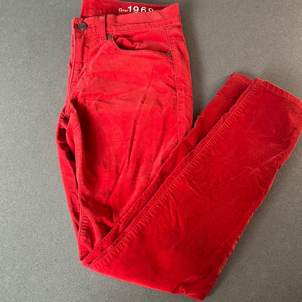 Gap Red Corduroy Legging Jean - Gem